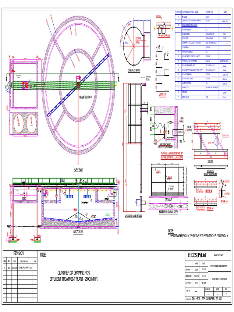 Clarifier Tank Layout - 250 CMH PDF | PDF | Manufactured Goods ...