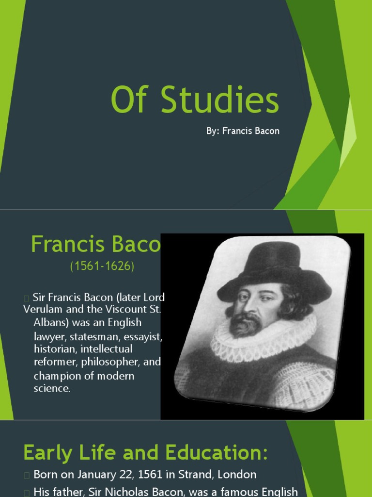 Of Studies: By: Francis Bacon | PDF | Francis Bacon | Science