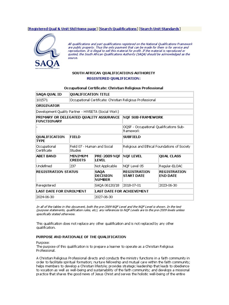 Registered Qual & Unit STD Home Page Search Qualifications Search Unit ...
