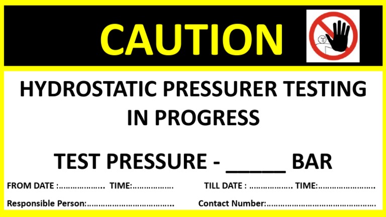 Hydrostatic Pressure Testing - Signage | PDF