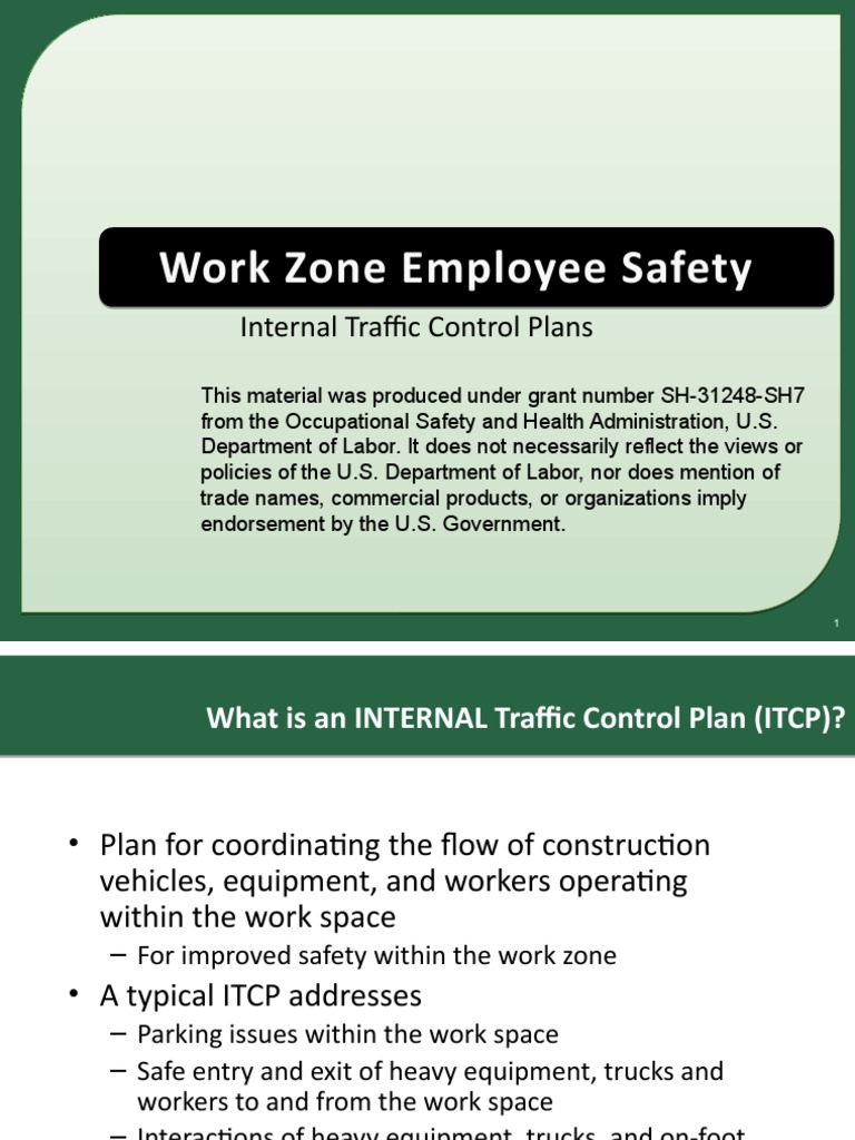Work Zone Employee Safety: Internal Traffic Control Plans | PDF ...