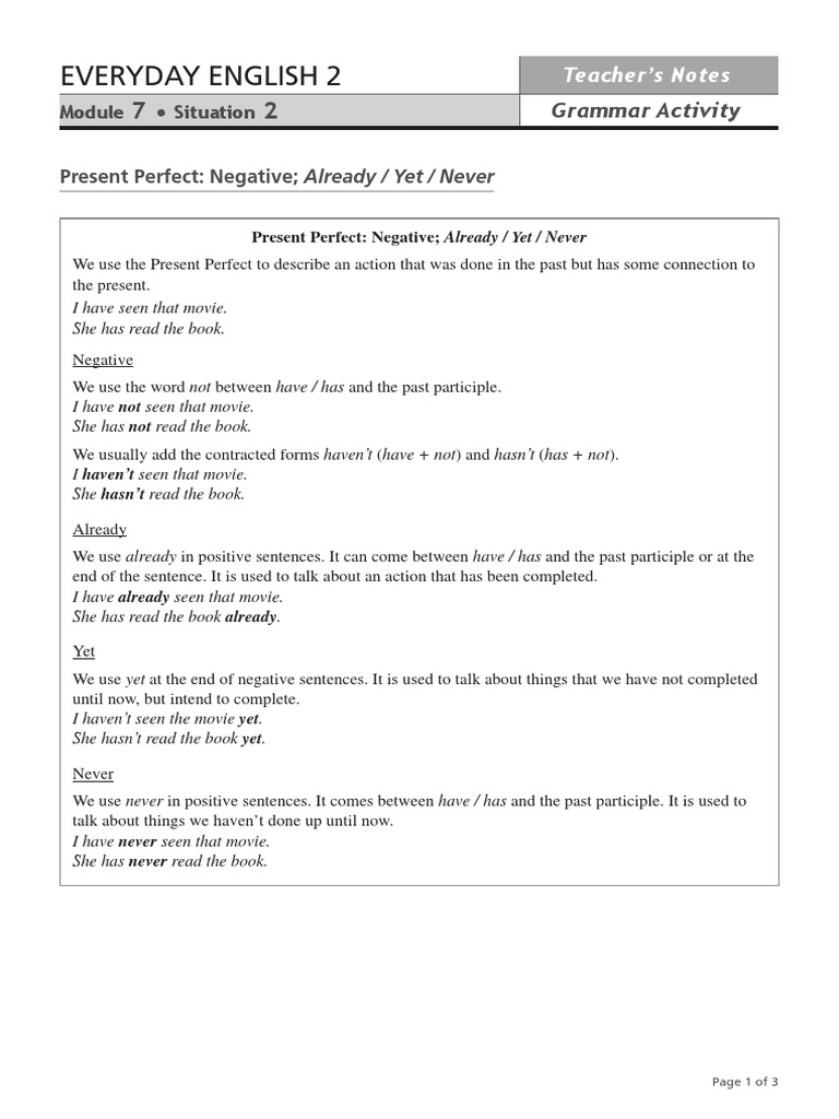 Everyday English 2: Situation | PDF | Books | Perfect (Grammar)