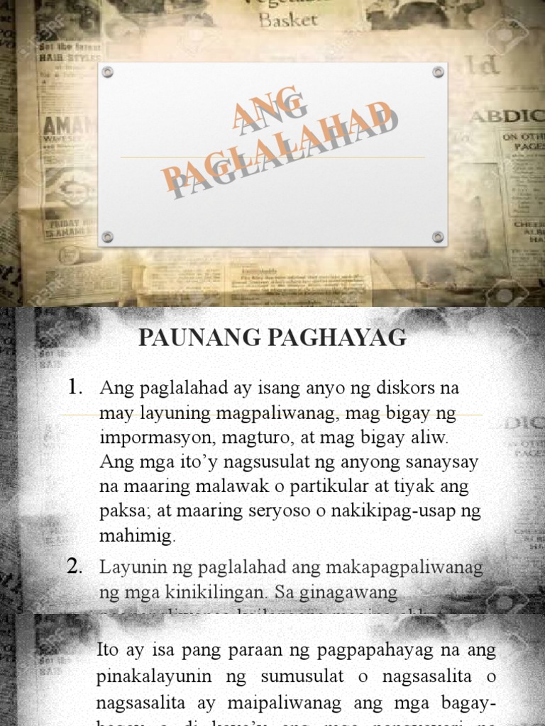 Ang Paglalahad | PDF