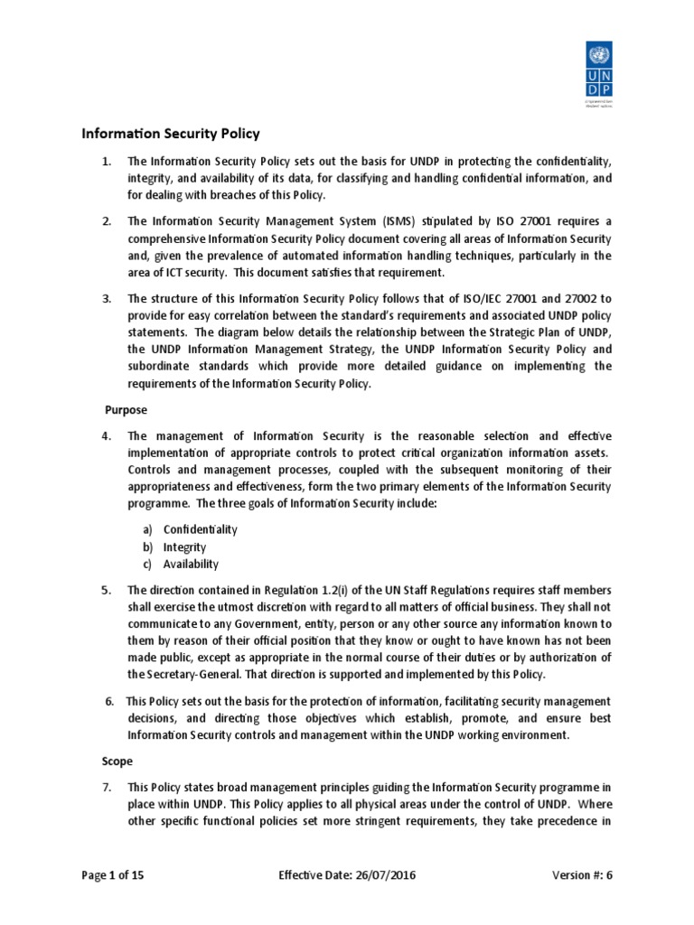 ICT - Security - Information Security Policy | PDF | Information ...
