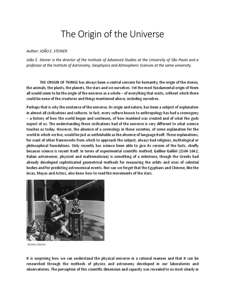 The Origin of The Universe | PDF | Big Bang | Universe