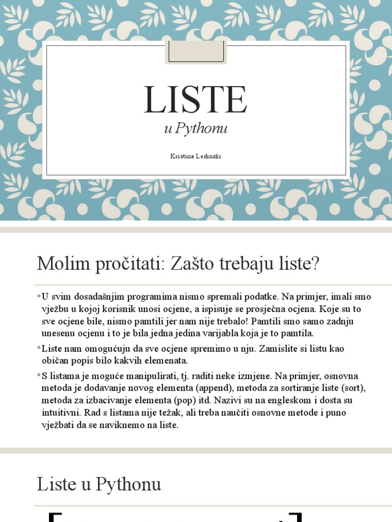 2 17 Liste U Pythonu Pdf