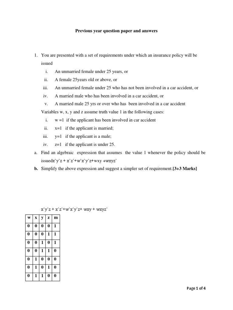 Previous Year Question Paper and Answers: Page 1 of 4 | PDF | Digital ...