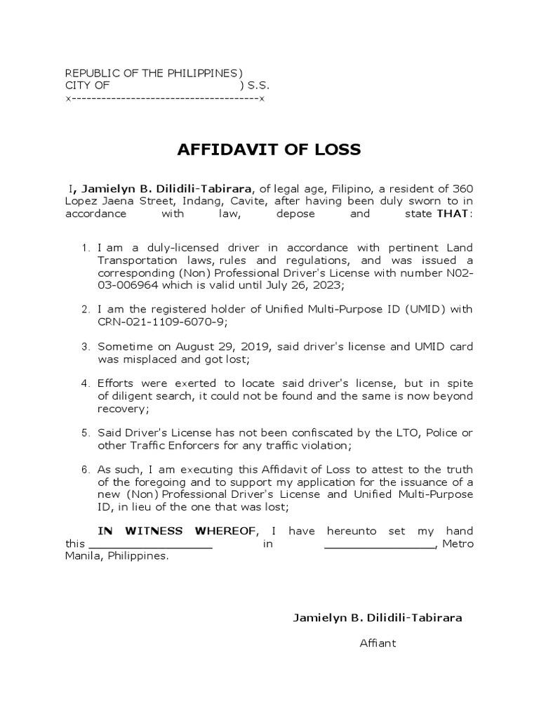 Affidavit Drivers License.doc
