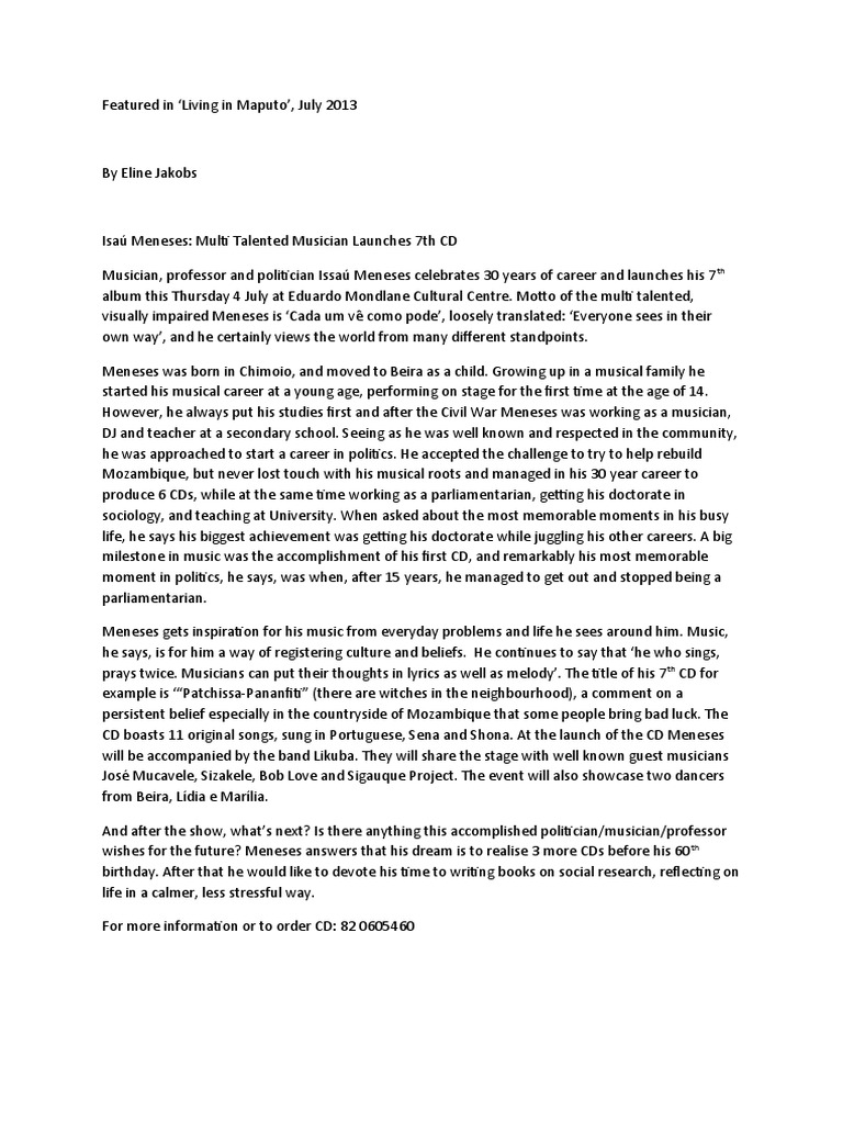 Isau Meneses | PDF | Entertainment (General)