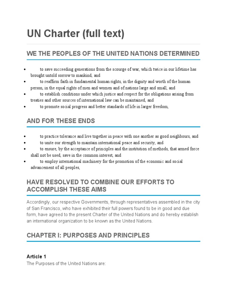 UN Charter | PDF | United Nations General Assembly | United Nations