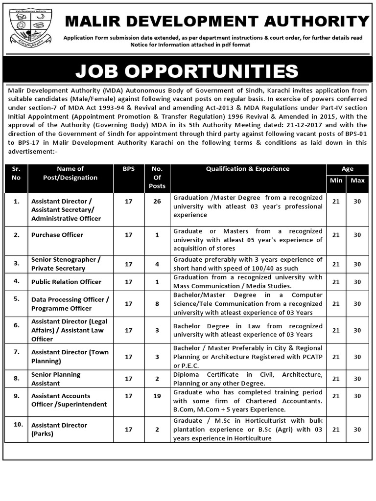 MDA Extends Application Deadline and Announces Job Opportunities Across ...