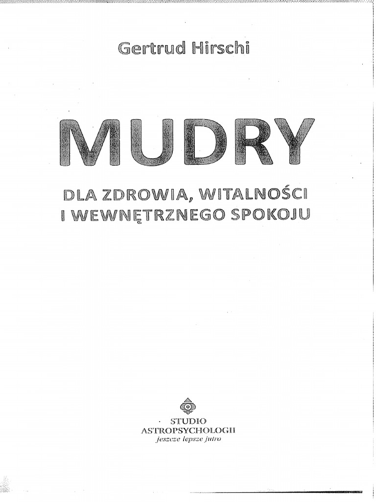 Hirschi G. - Mudry Dla Zdrowia, Witalności I Wewnętrznego Spokoju PDF | PDF