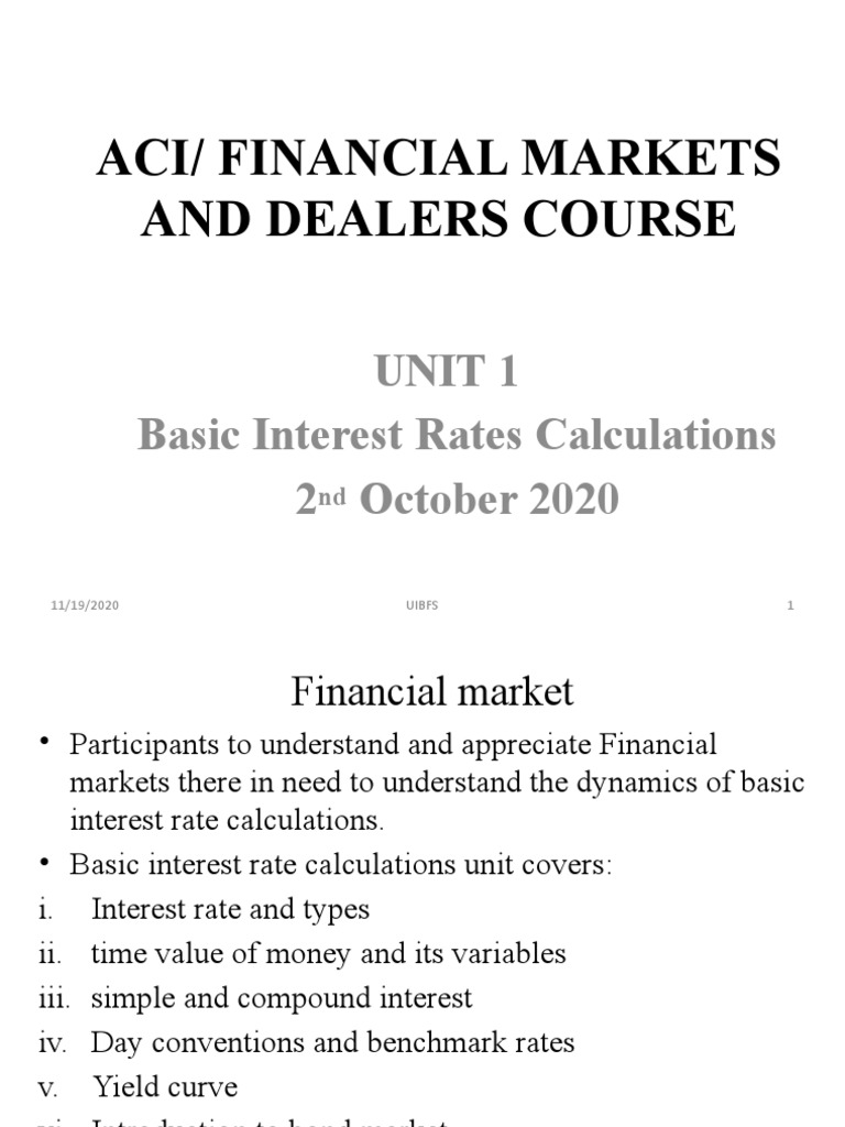 ACI BASIC INTEREST 2020 OCT 2nd | PDF | Financial Markets | Interest