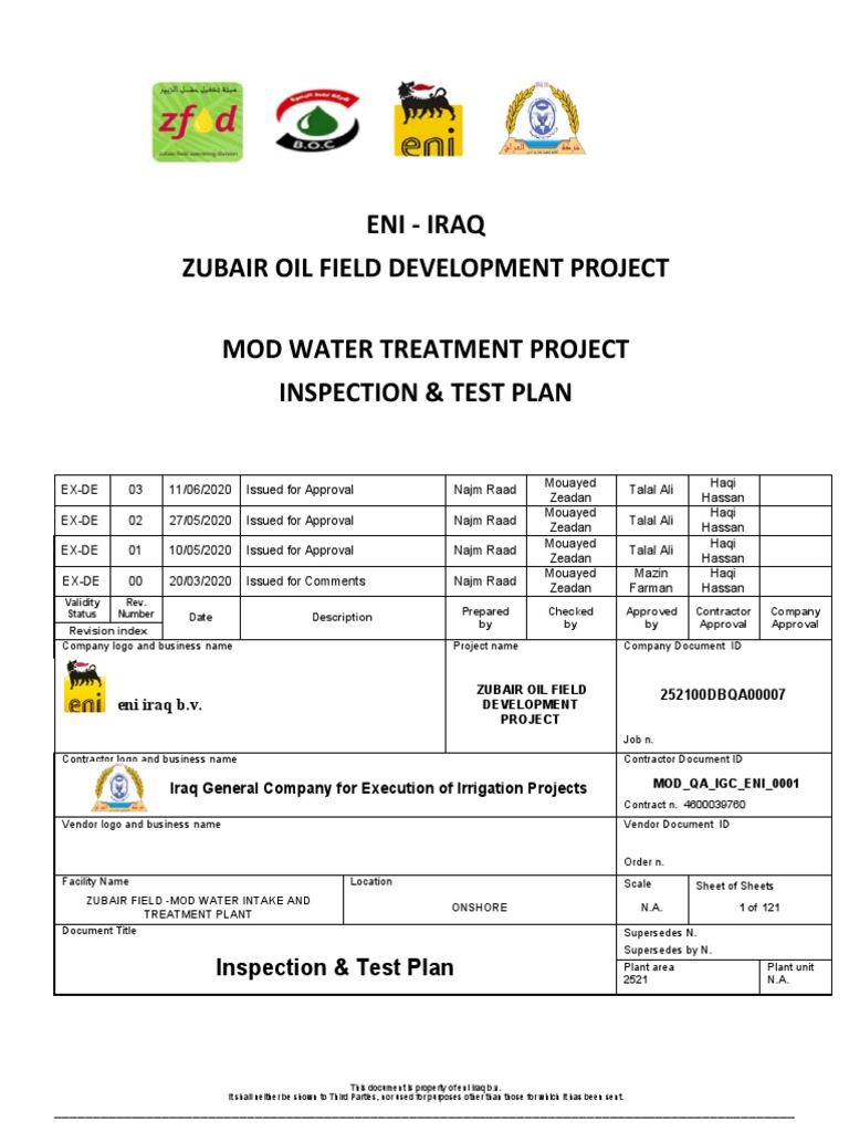 Inspection and Test Plant | PDF | Specification (Technical Standard ...