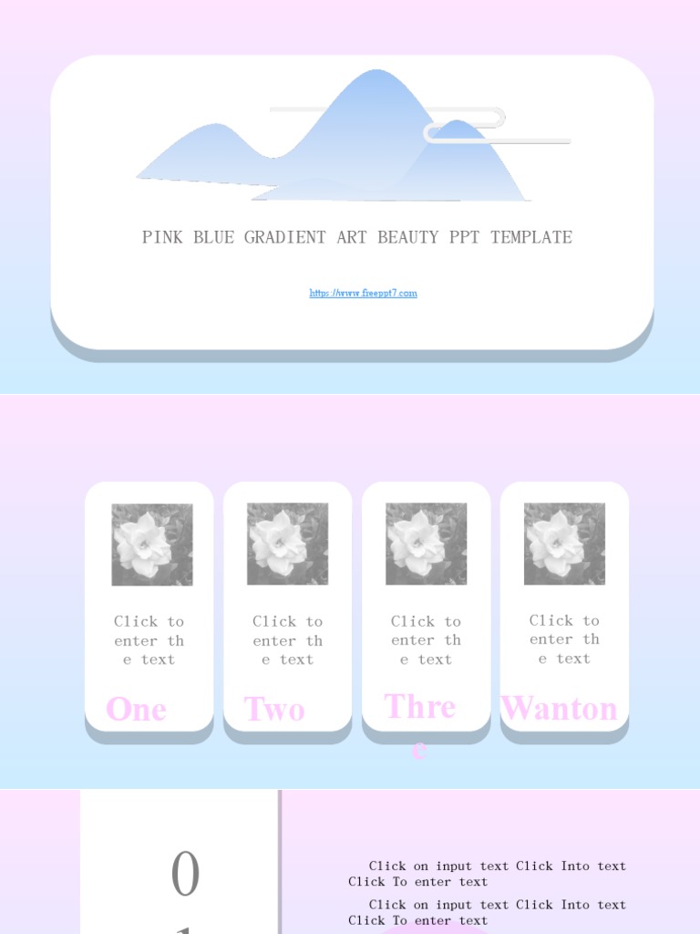 Pink Blue Gradient Art Aesthetic PPT Template | PDF