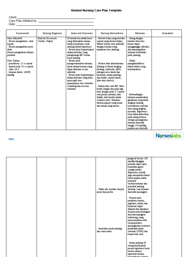 Nursing-Care-Plan-Templates-and-Formats (1) - 1 | PDF