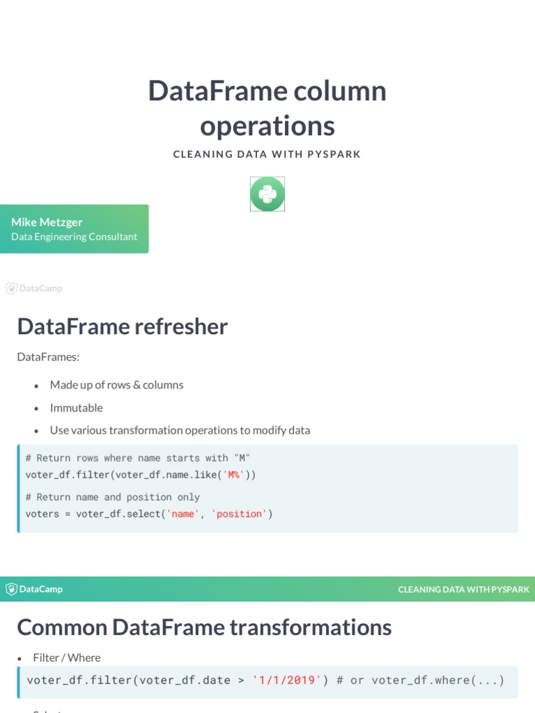 Cleaning Data With PySpark Chapter2 | PDF | Databases | Information ...