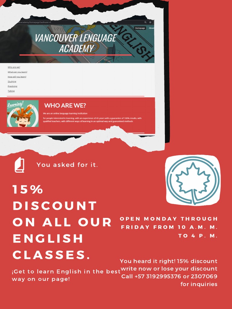 English Classes Discount Offer | PDF