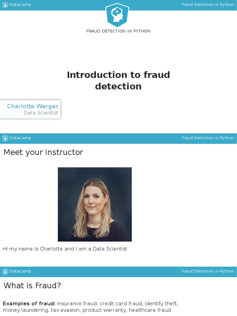 Fraud Detection in Python Chapter1 | PDF | Machine Learning | Applied ... Fraud Detection in Python Chapter1 | PDF | Machine Learning | Applied ...