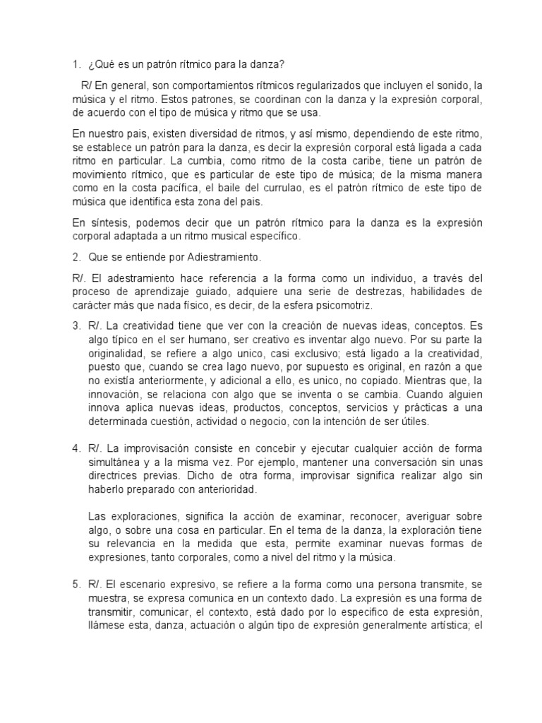 Qué Es Un Patrón Rítmico para La Danza | PDF | Ritmo | Bailes