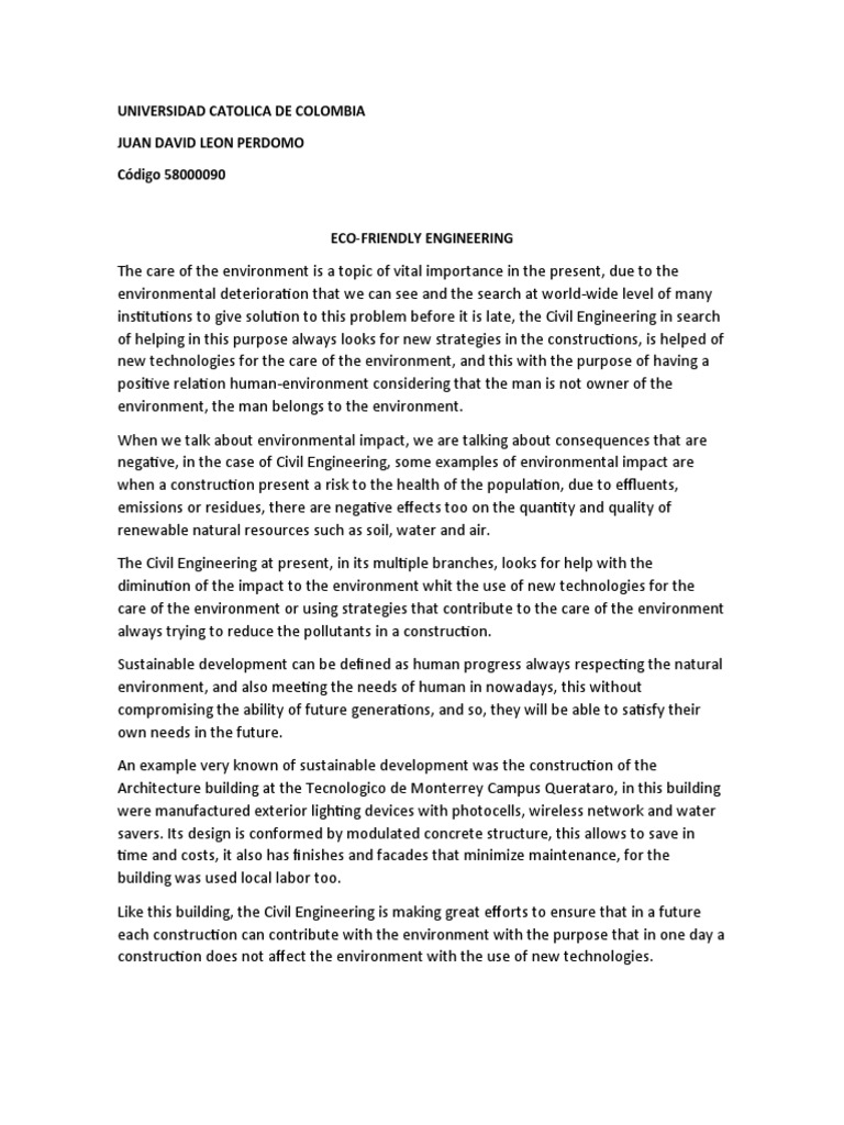 Eco-Friendly Engineering | PDF