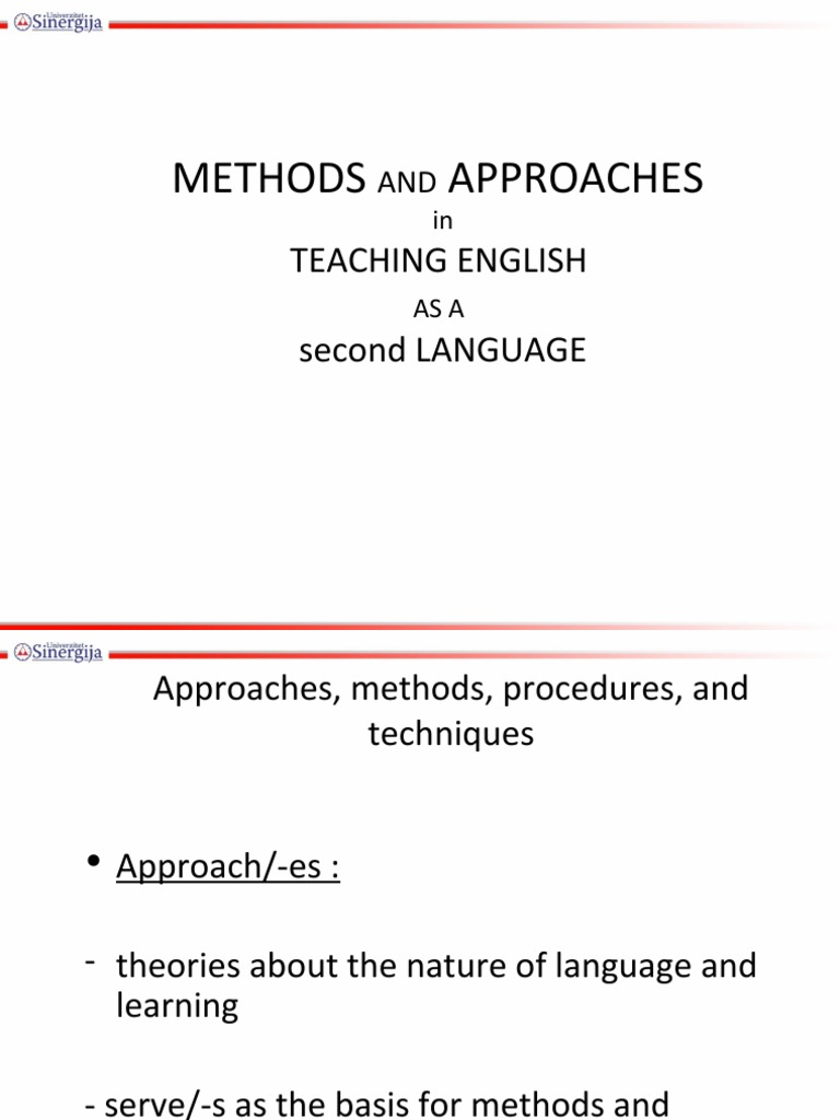 Methods Approaches: Teaching English Second LANGUAGE | PDF | Language ...