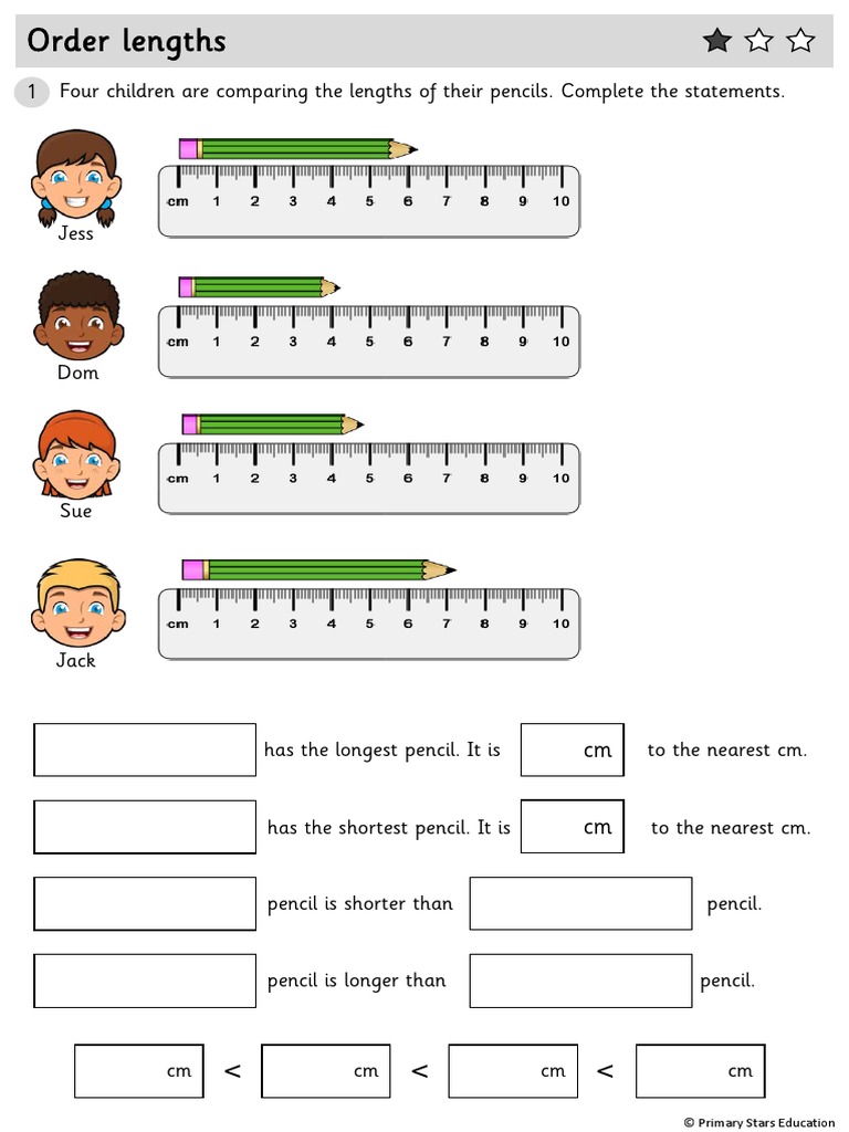 Year 2 - Activity - Order Lengths | PDF | Length | Distance
