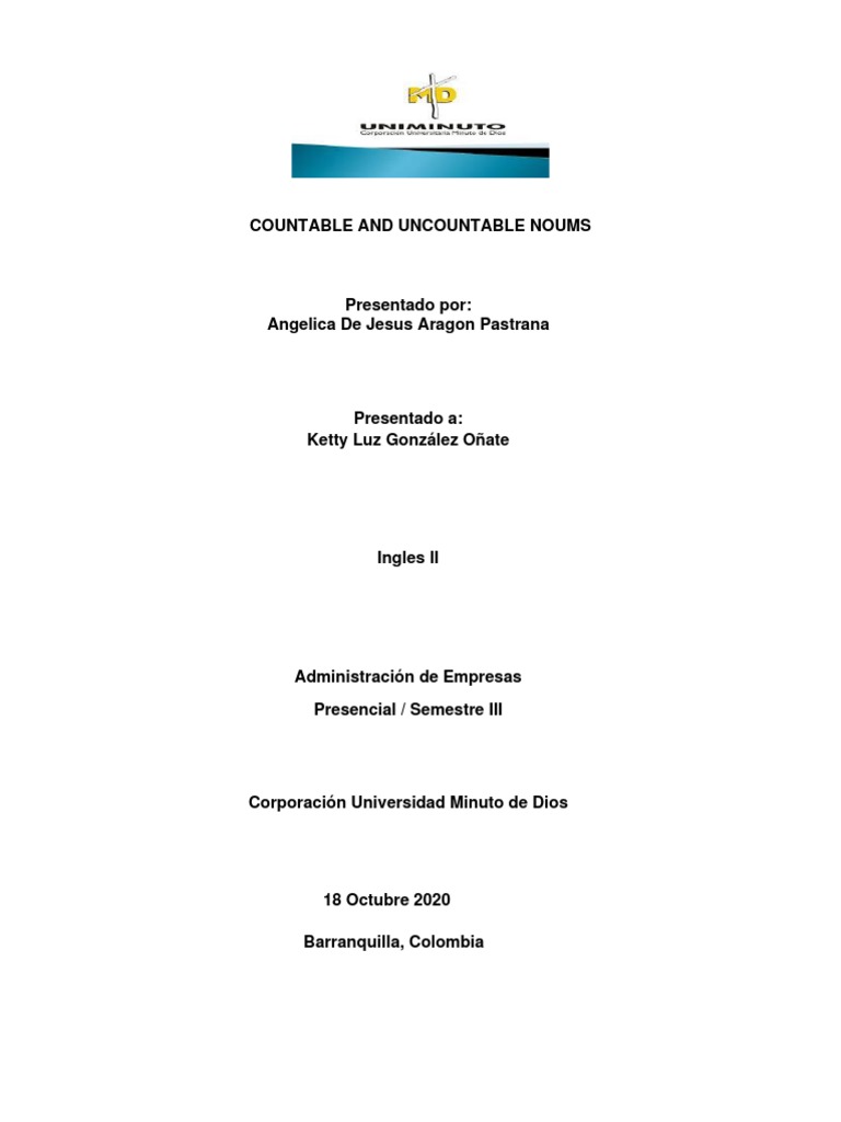Countable and Uncountable Noums | PDF | Cakes | Pasta