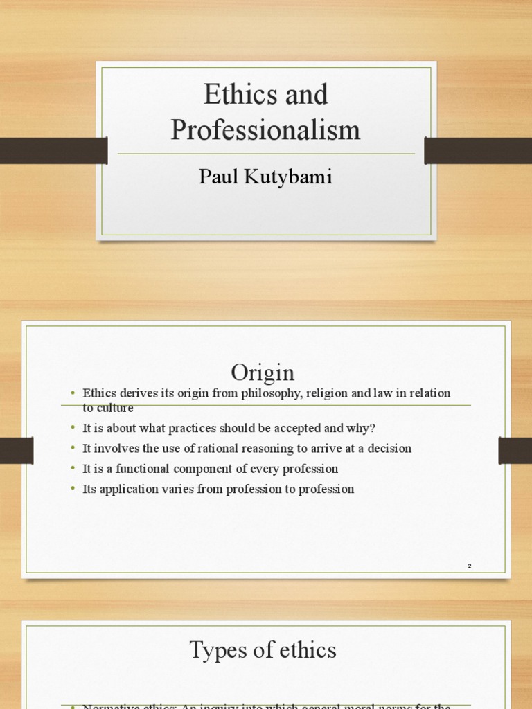 Ethics and Professionalism | PDF | Utilitarianism | Value (Ethics)