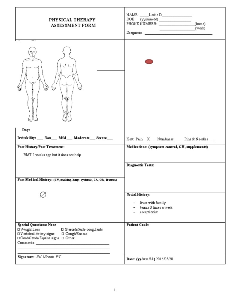 Subjective History Example | PDF | Symptom | Shoulder