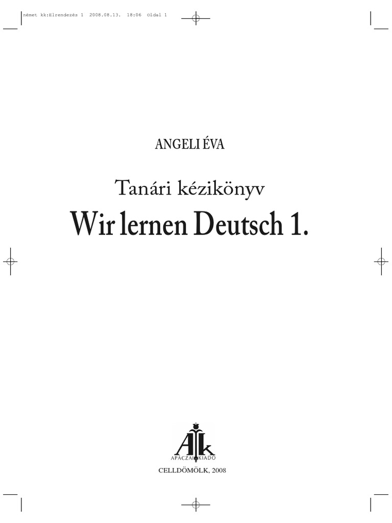 Wir Lernen Deutsch 1. | PDF