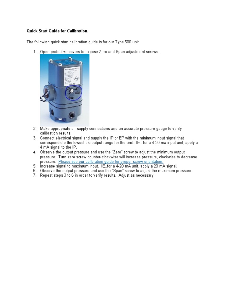 Zero and Span Calibration Guide | PDF