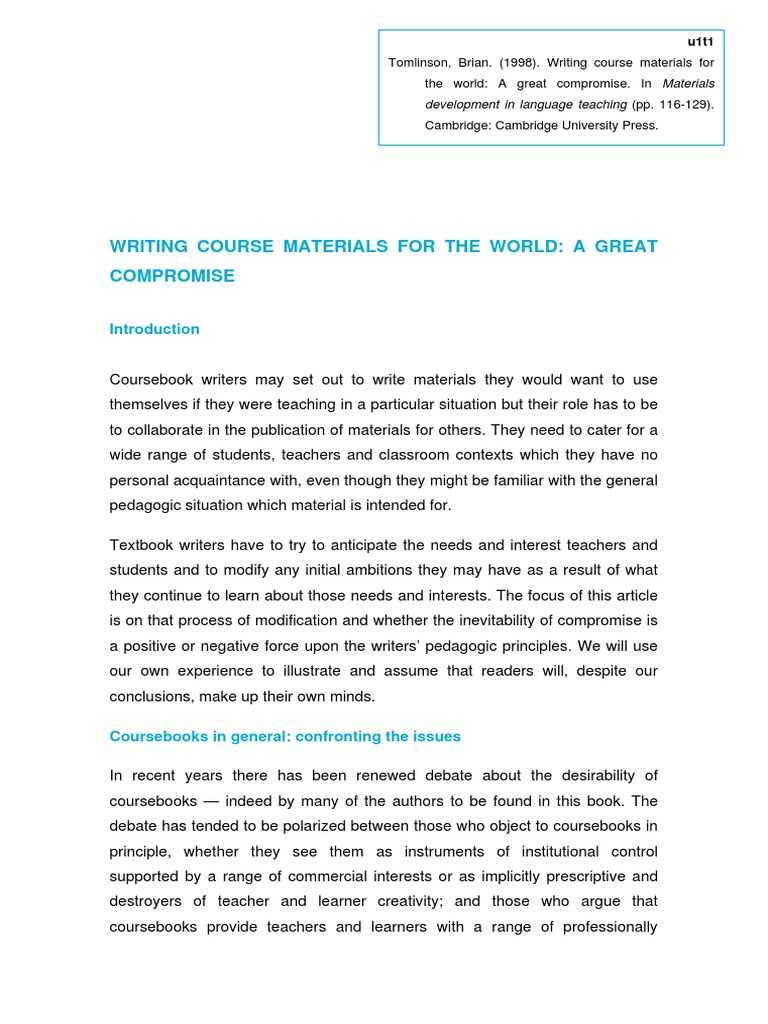 Writing Effective Course Materials | PDF