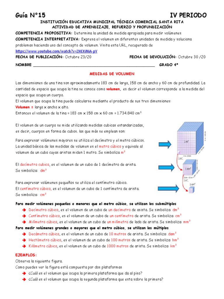 Medidas y Conversiones de Volumen | PDF | Volumen | Geometría