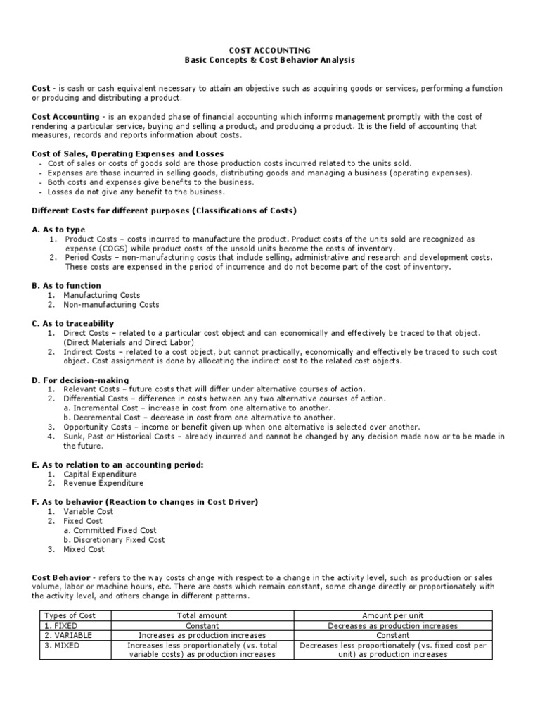 MODULE 1 Basic Concepts PDF | PDF | Cost Of Goods Sold | Regression Analysis