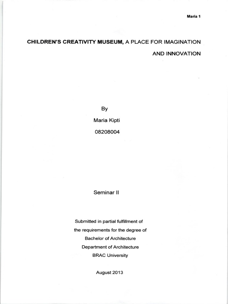 Design of A Children Creativity Center, Kunipara | PDF