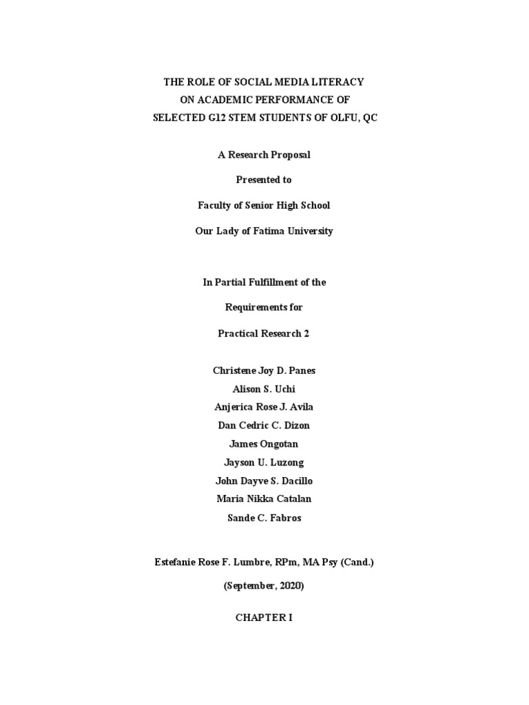 Social Media Literacy's Impact on G12 STEM | PDF | Social Media ...