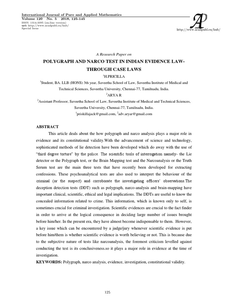 Evidence Proj PDF | PDF | Polygraph | Daubert Standard