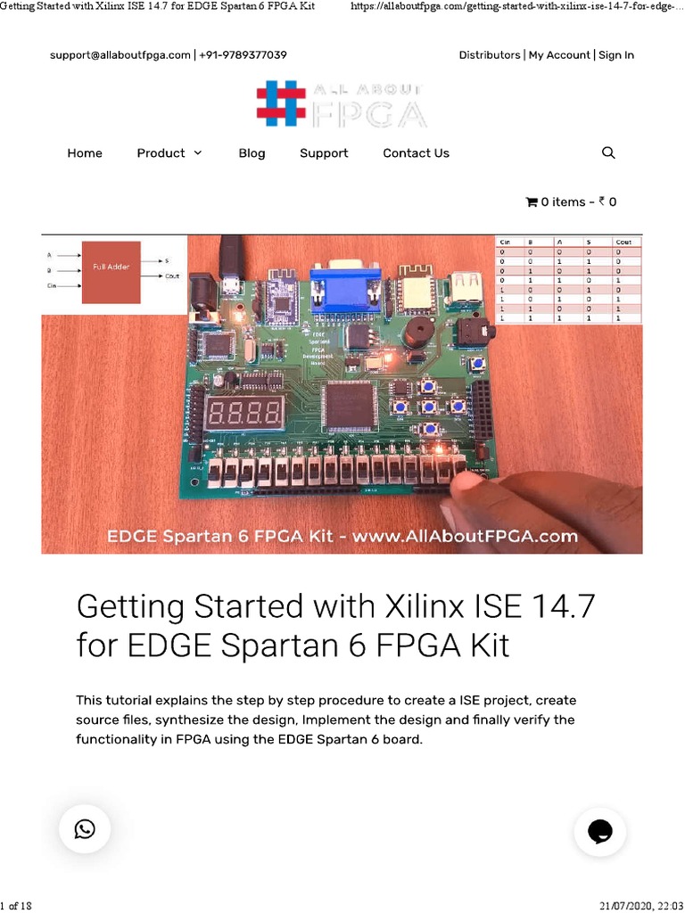 Getting Started With Xilinx ISE 14.7 For EDGE Spartan 6 FPGA Kit | PDF ...