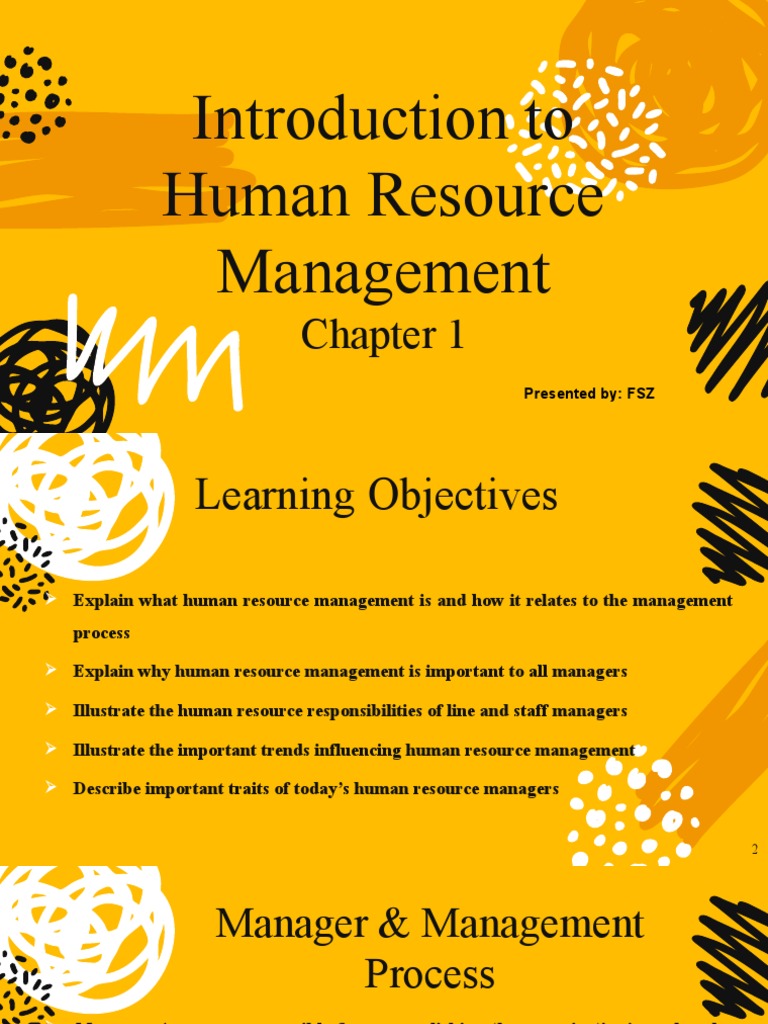 Introduction To Human Resource Management: Presented By: FSZ | PDF ...