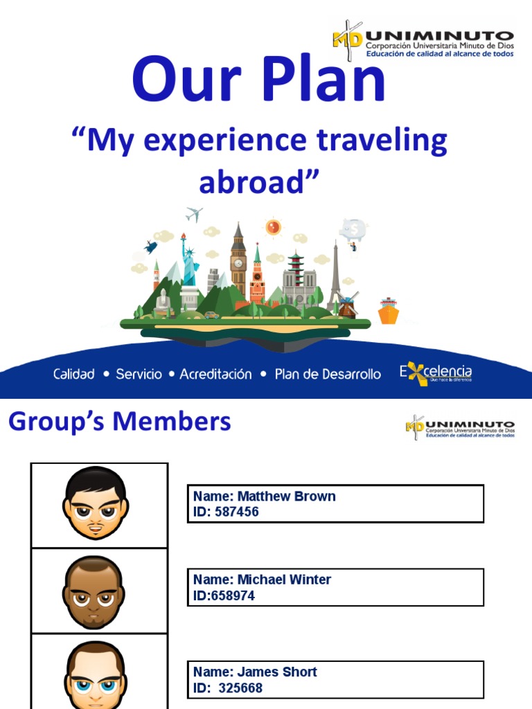 Our Plan: "My Experience Traveling Abroad" | PDF
