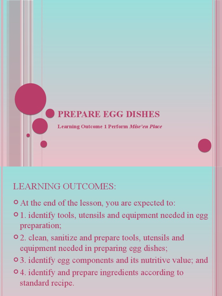 Prepare Egg Dishes | Download Free PDF | Prepared Foods | Foods
