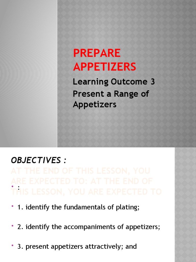 Present Range of Appetizers | PDF | Foods
