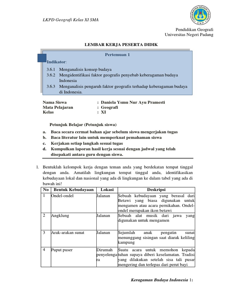 LKPD Keragaman Budaya Dan Kearifan Lokal - PDF Dikonversi | PDF