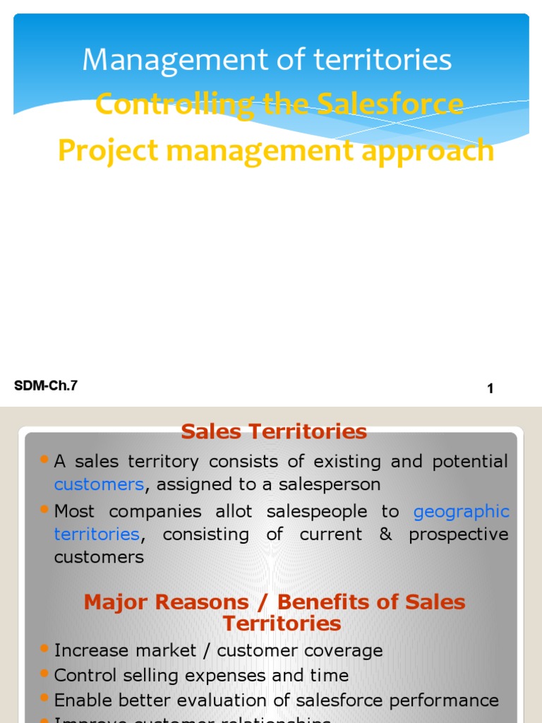 Management of Territories: Controlling The Salesforce Project ...