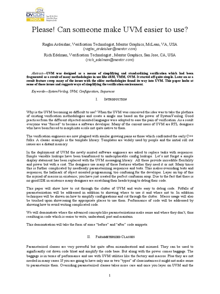 Please Can Someone Make Uvm Easier To Use Pdf Integer Computer Science Parameter