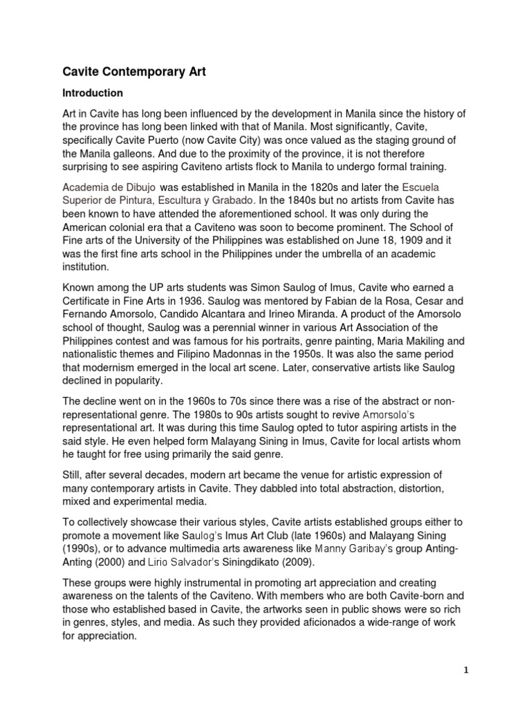 Cavite Contemporary Art PDF | PDF | Multimedia | Fine Art