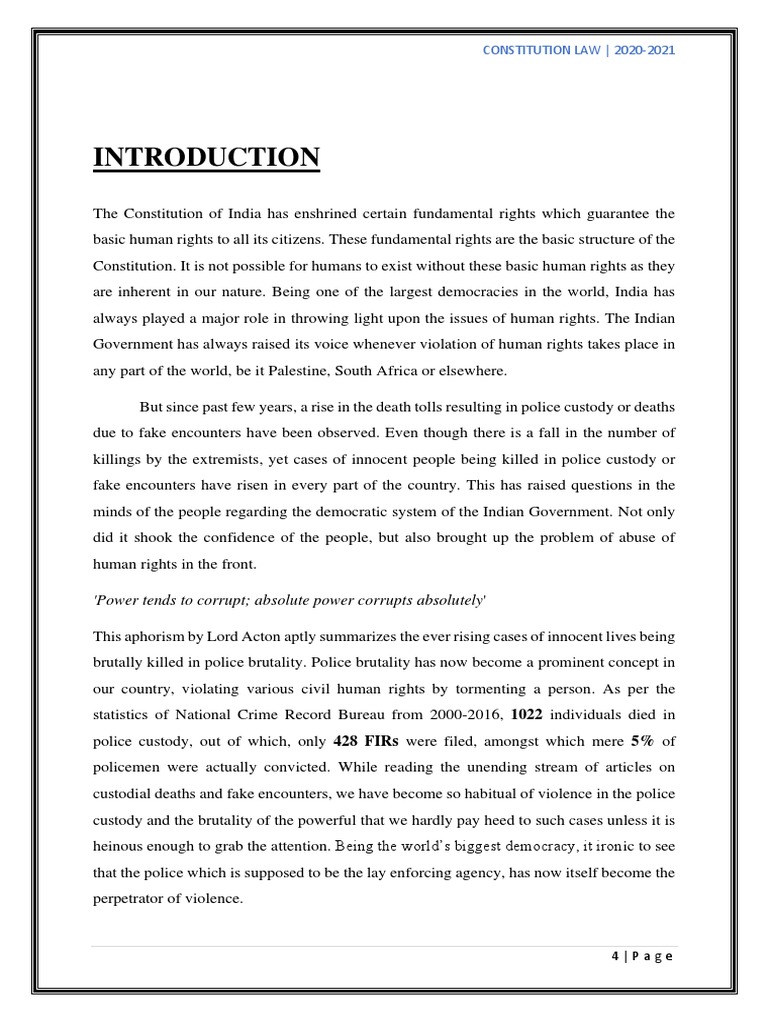 Constitution Law Final Draft Project | PDF | Torture | Liberty