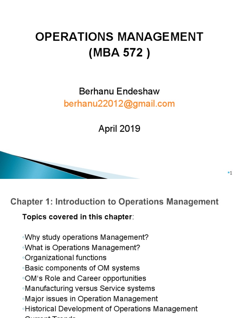 CHAPTER 1 Itroduction To Operations Management | PDF | Goods | Product ...