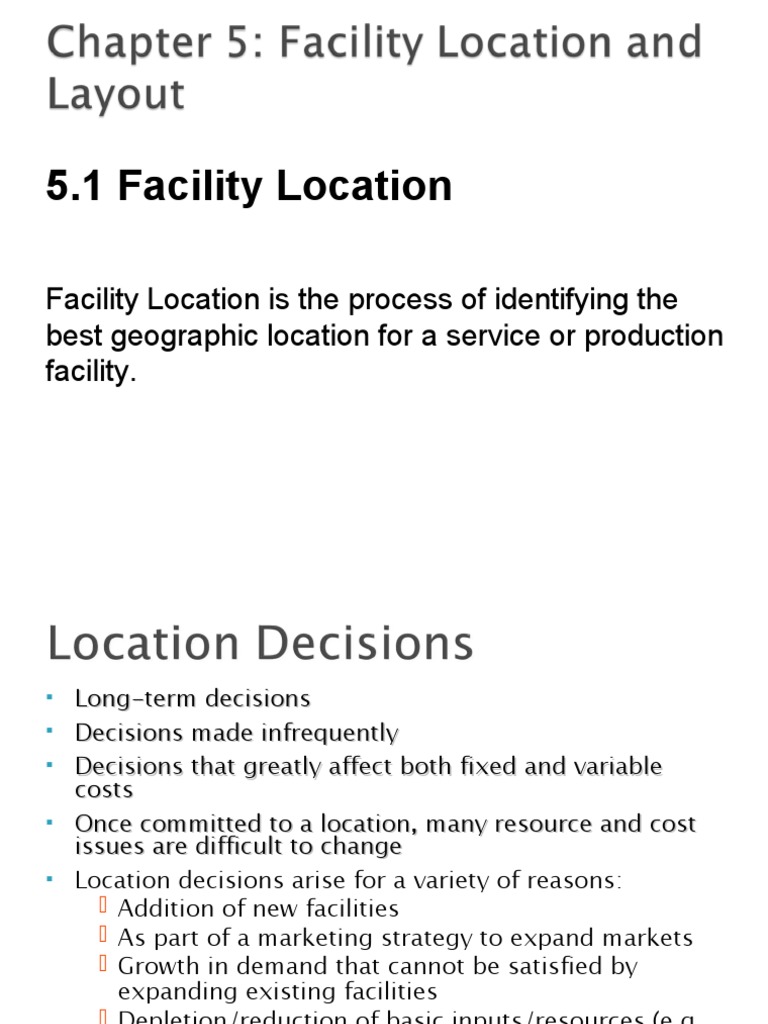 Facility Location Decision Factors | PDF | Strategic Management ...